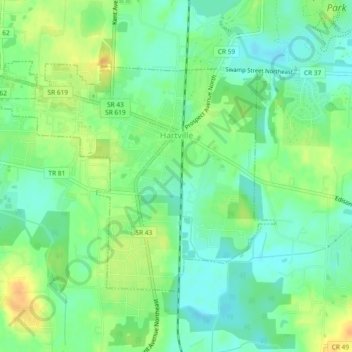 Hartville topographic map, elevation, terrain