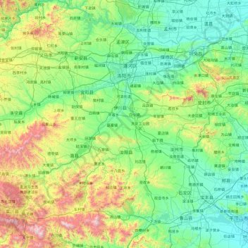 Luoyang topographic map, elevation, terrain