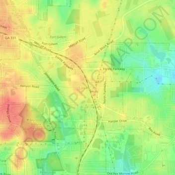 Lake City topographic map, elevation, terrain